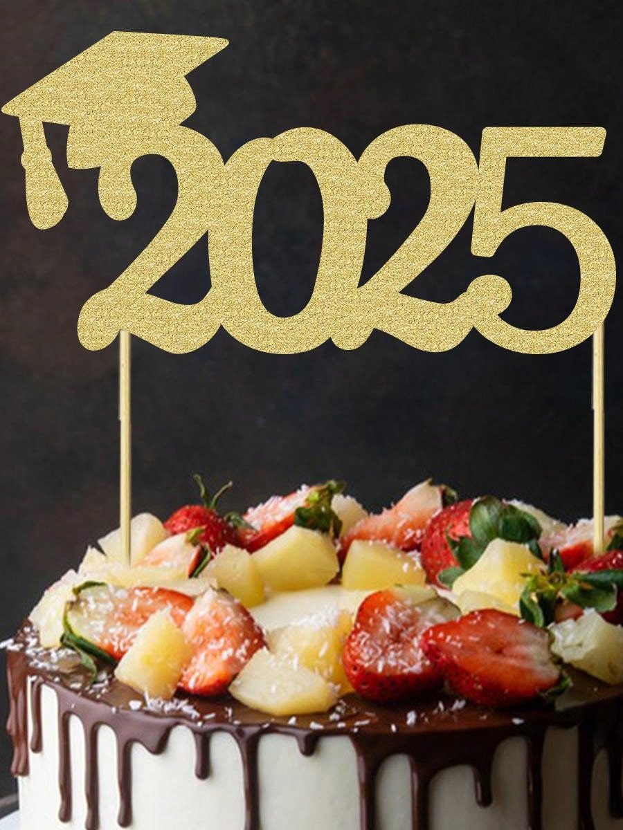 1Pc Glitter 2025 Graduation Cake Topper Class Of 2025 Grad Cap Cake ...