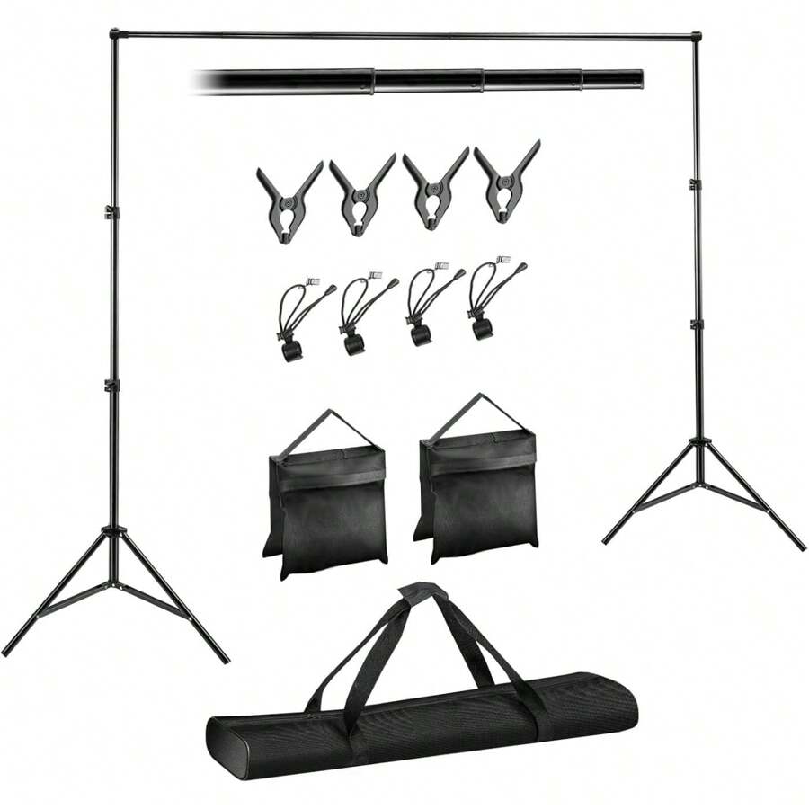 Photography Backdrop Stand Kit 10ft X 7ft Adjustable Background Stand ...