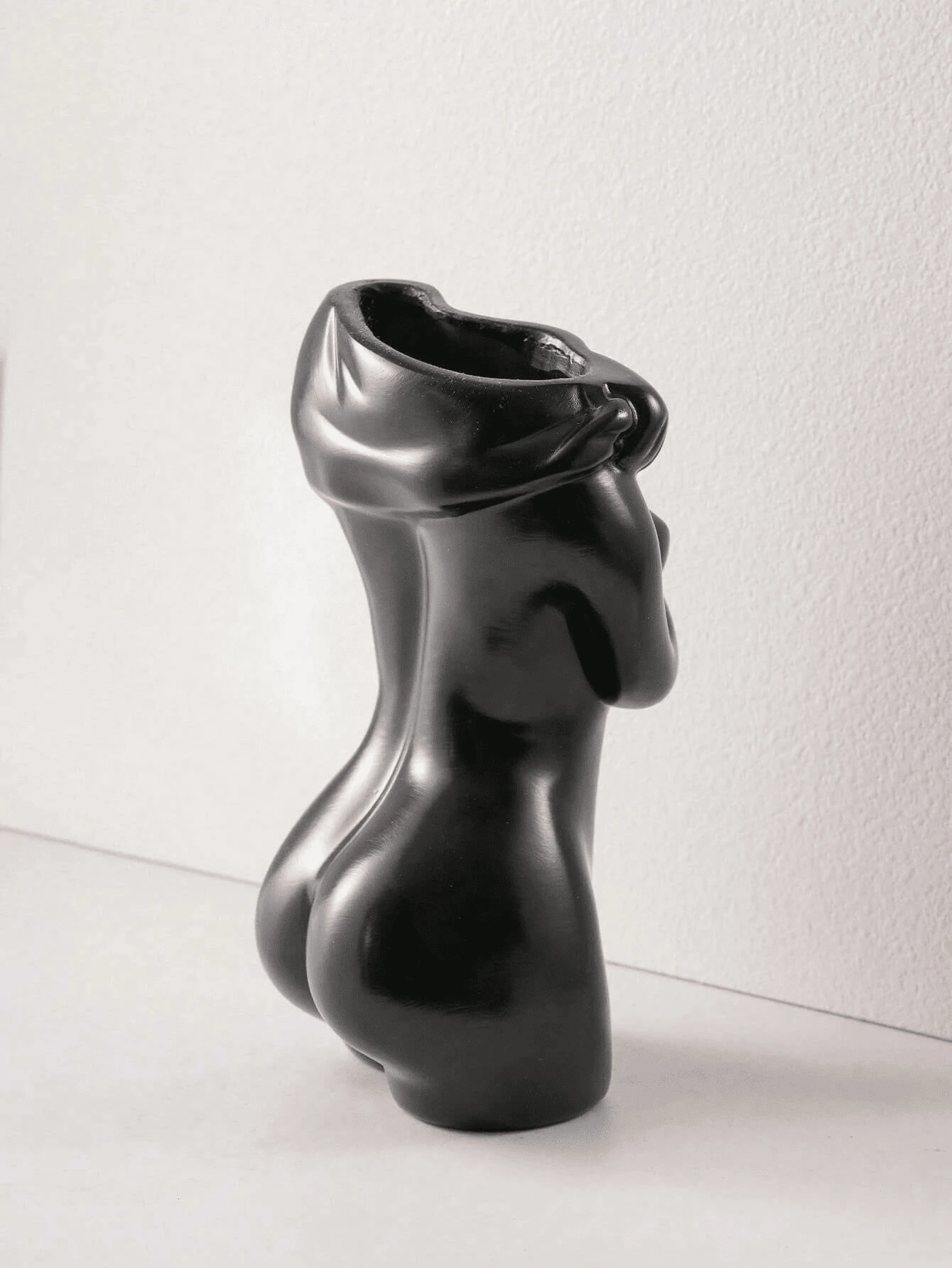 1pc Female Shaped Resin Vase Home Coffee Table Decor White Black Body ...