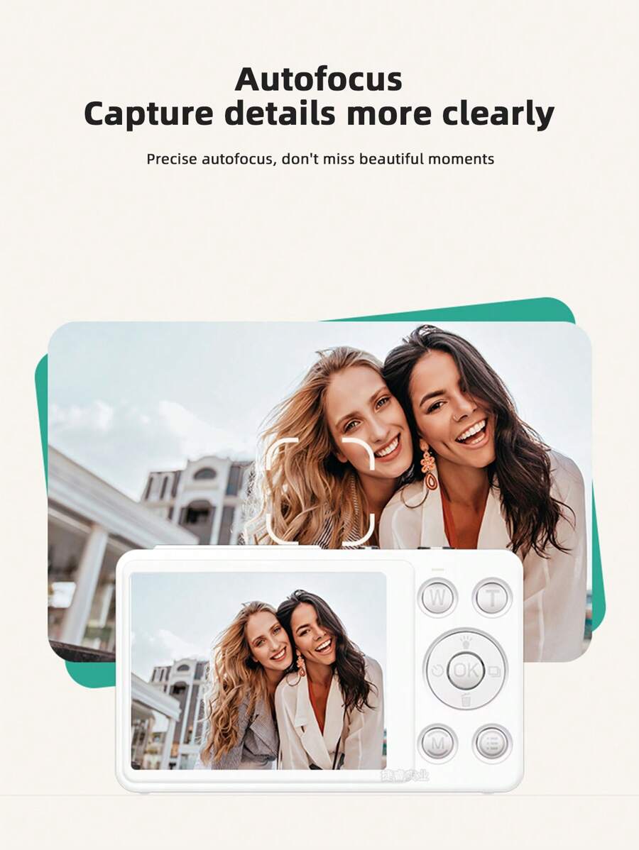 New Model 4K Pixel Vintage Digital Camera, High-Definition CCD Sensor, Compact Mirrorless Camera ...