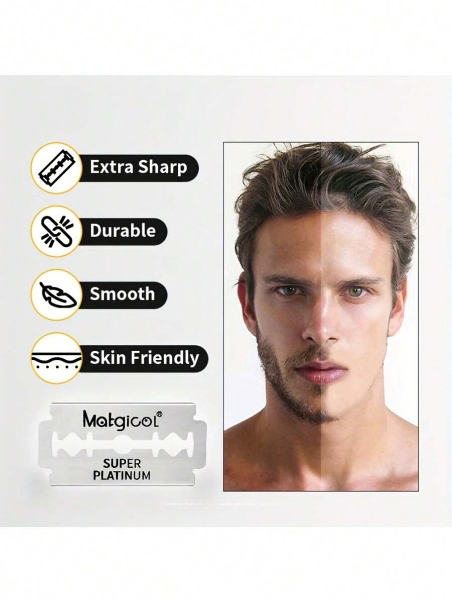 100pcs Double Edge Stainless Steel Razor Blades, Suitable For Double ...