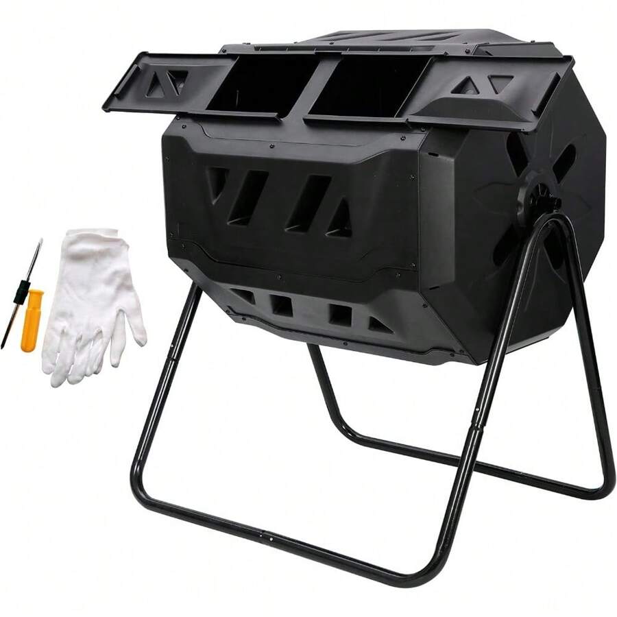 Outdoor Composting Bin, 18.5 Gallon Single Chamber Small Tumbling ...