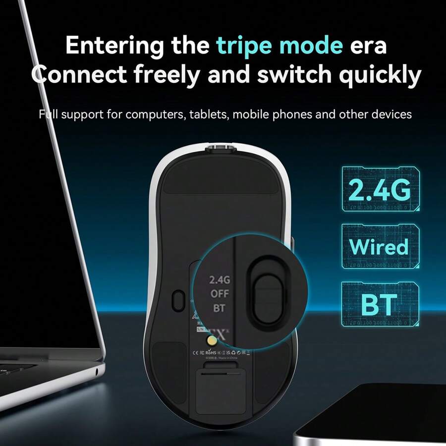 Black Vulcan AJ159P MC Upgraded Wireless Lightweight Esports Gaming ...