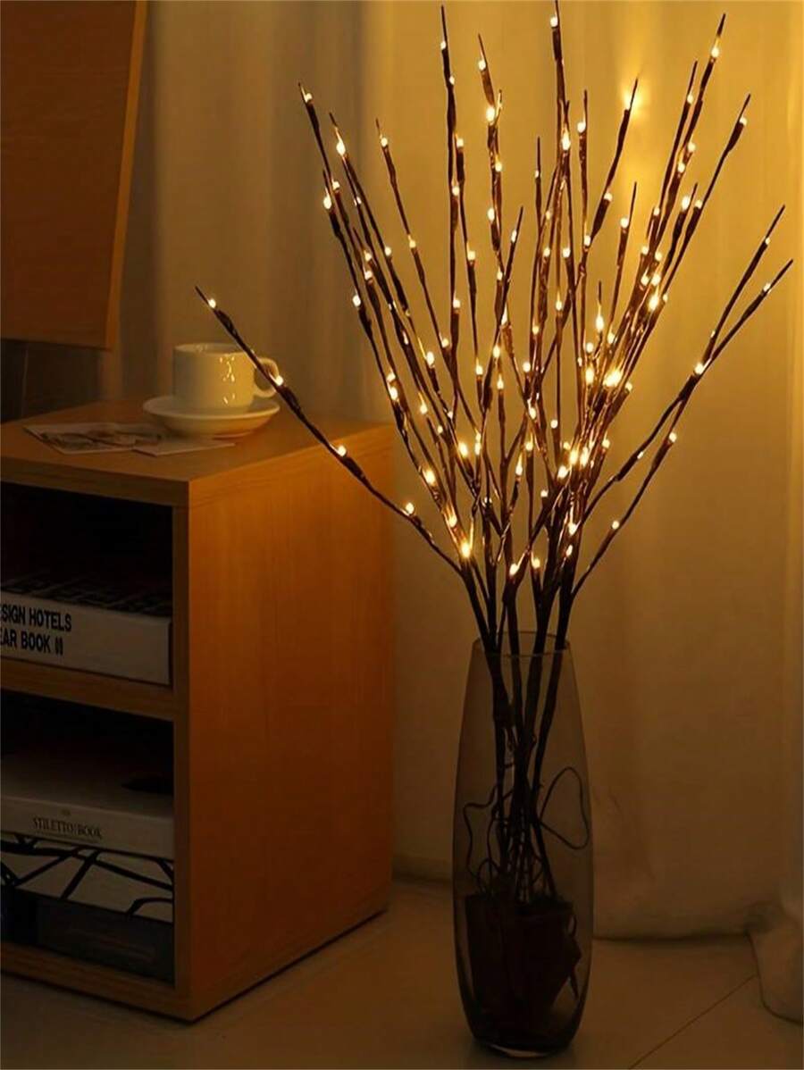 1pc 3pcs Battery Operated Twig Lights Switch Control Plastic Faux Floral Theme For Indoor