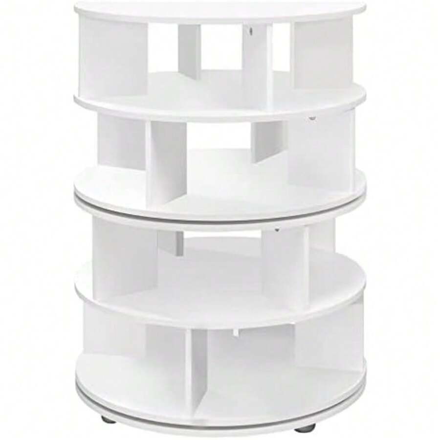 Designs - Revolving 16 Pair Shoe Rack Storage Organizer, White Simple ...