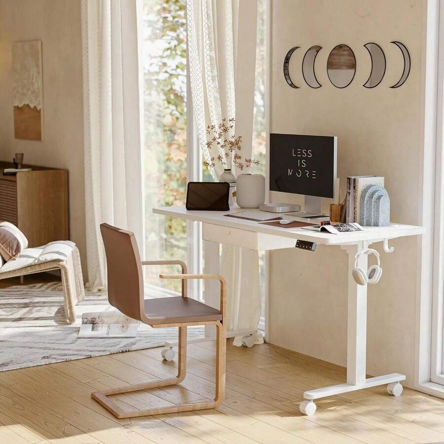 40 X 24 Inches Standing Desk With Drawer, Adjustable Height Electric ...