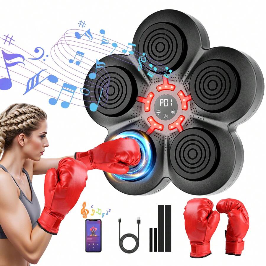 Music Boxing Machine, Interactive Punching Trainer With Boxing Gloves ...