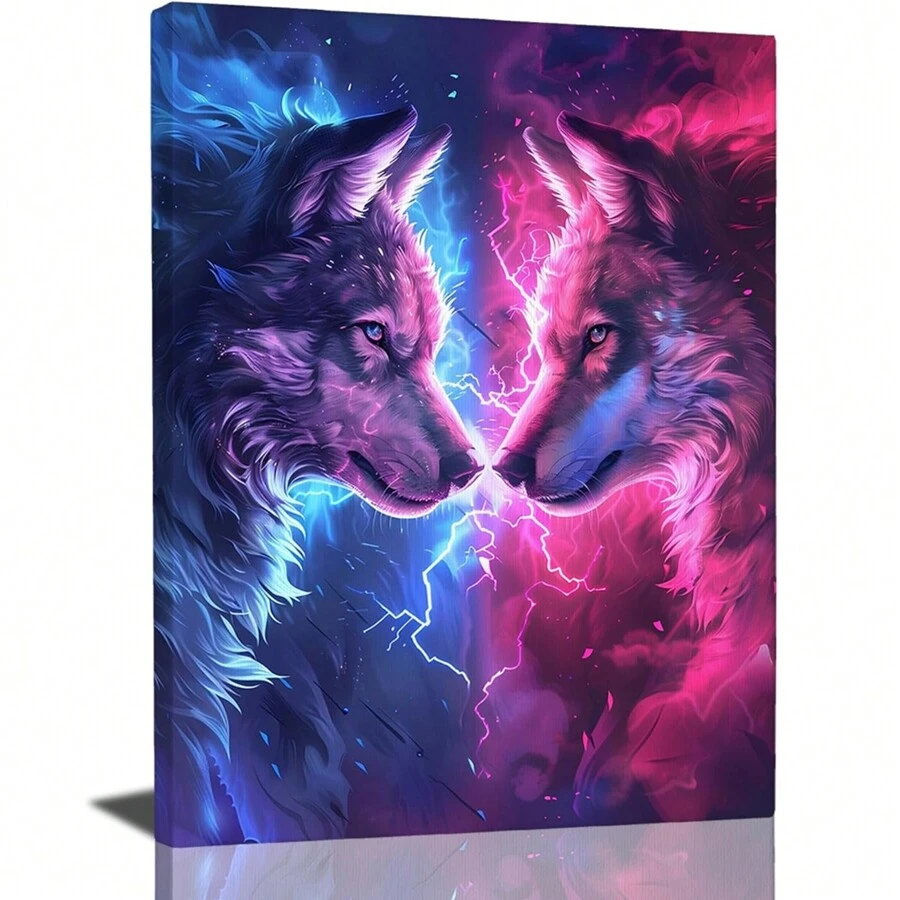 1pc Canvas Print Fantasy Wolf Decor Wall Art Wolf Wall Decor Wolf ...