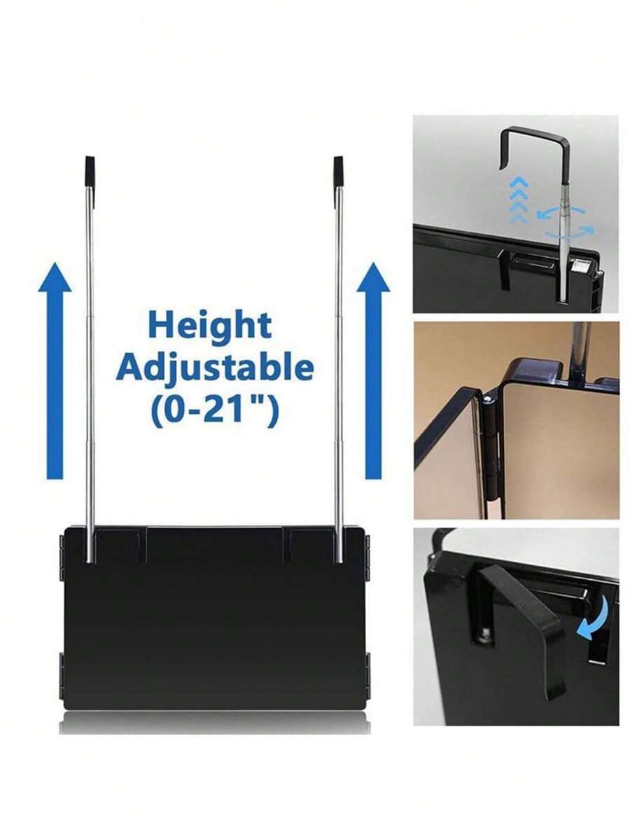 1 pezzo Specchio pieghevole a 3 vie regolabile in altezza con rotazione ...