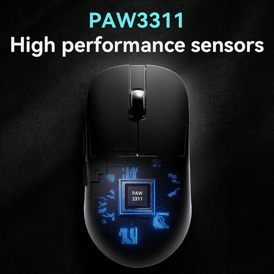 Black Vulcan AJ159P MC Upgraded Wireless Lightweight Esports Gaming Mouse With PAW3311 Sensor ...