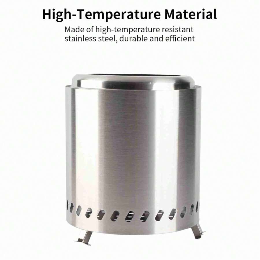 Smokeless Fire Pit Portable Small Stainless Steel Outdoor Camping Wood ...