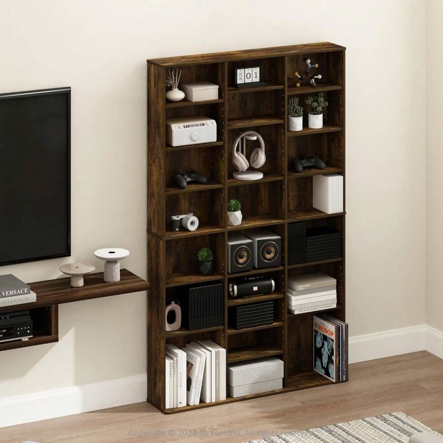 Torre de almacenamiento multimedia con 24 estantes y estantes ...