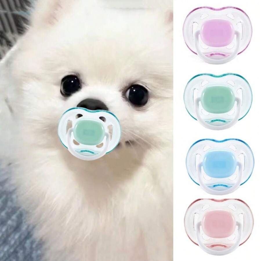 Practical Pet Calming Pacifier Soft Silicone Dog Teeth Chew Resistant ...