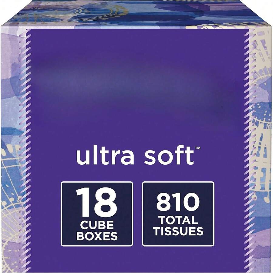 Ultra Soft Facial Tissues, 18 Cube Boxes, 45 Tissues Per Box (810 ...