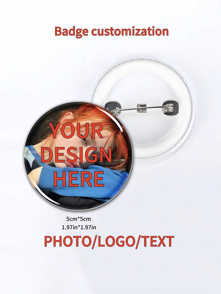Customizable Photo And Text Design Personalized Badge, Wedding ...