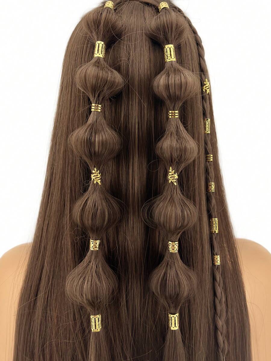 40pcs Gold Hair Loop Set Dreadlock Hair Jewelry Accessories, Street ...