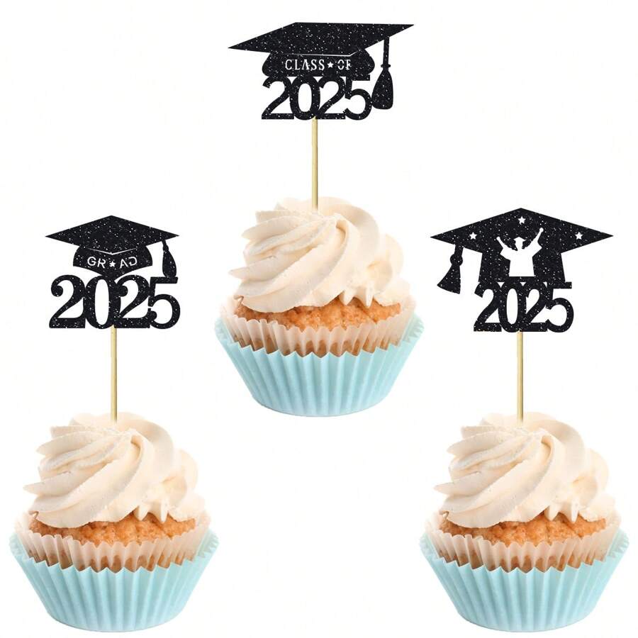 12 piezas Decoraciones para cupcakes, Clase de 2025 - Toppers con ...