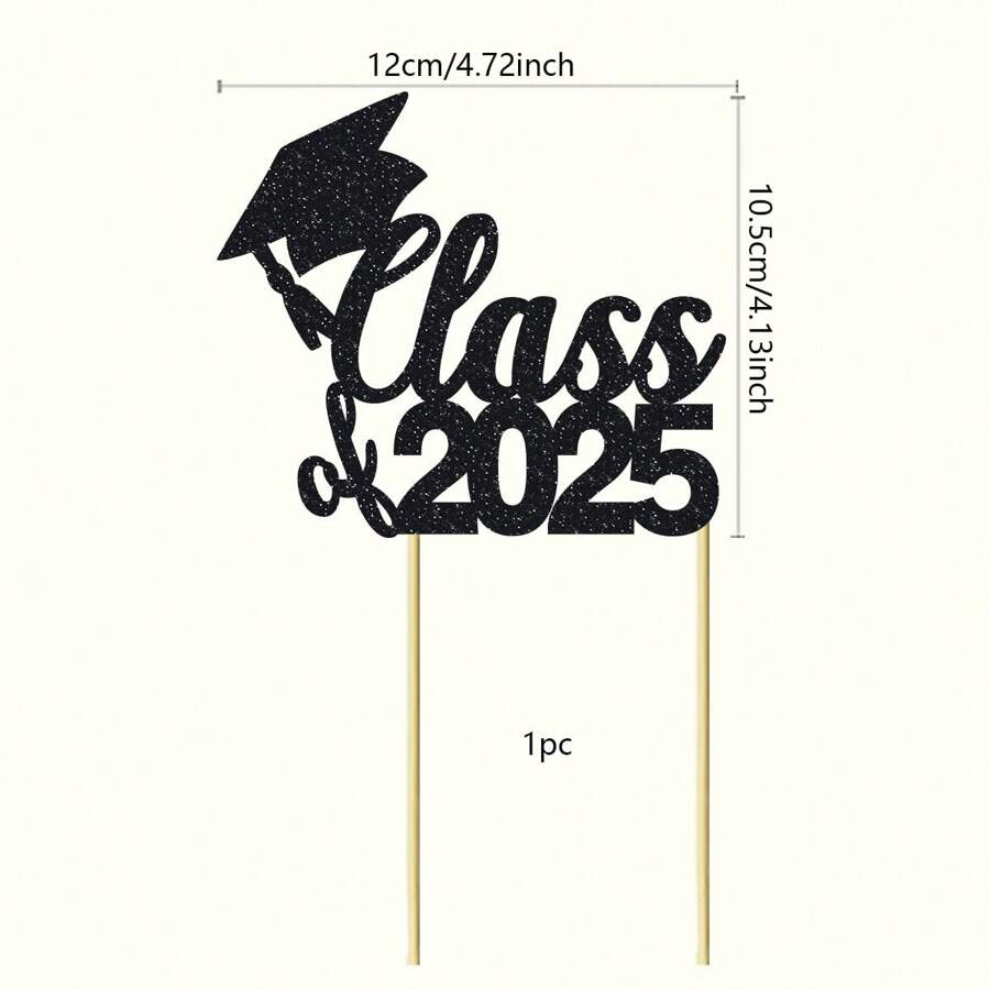 1Pc Class Of 2025 Cake Topper - Grad 2025 Cake Decorations, Congrats ...