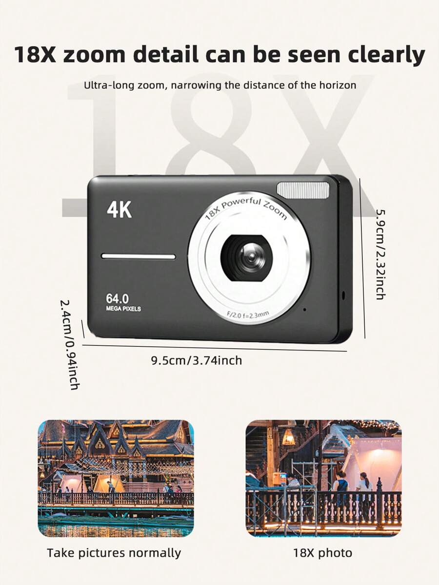 2025 New Best Seller 4K Pixel Retro Student High Definition Digital Camera, CCD Mirrorless ...