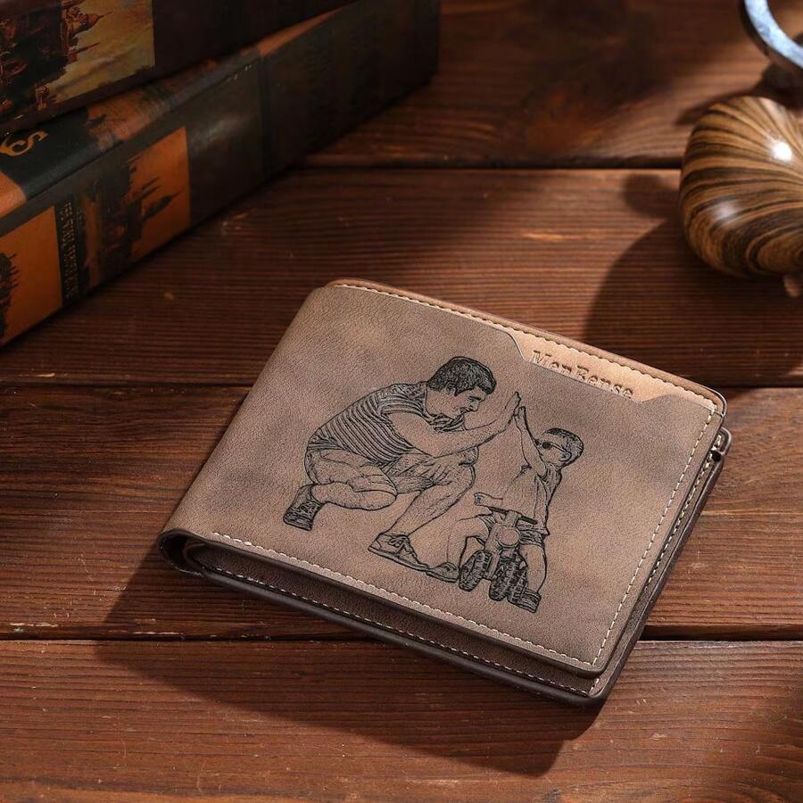 Photos, Wallets, Fake Leather Men's Wallets, Husband Gifts, Custom ...