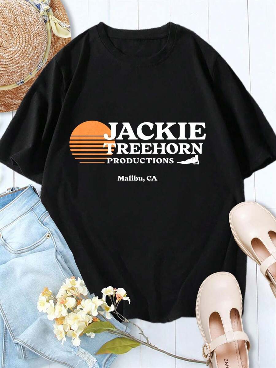 Women's Jackie Treehorn Productions Malibu CA T-Shirt - Retro Vintage ...