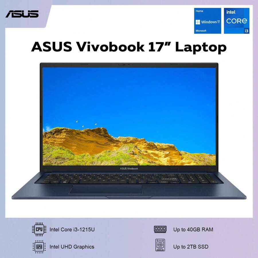 ASUS ASUS Vivobook 17.3" FHD IPS Laptop, Intel Core I3-1215U, Up To ...