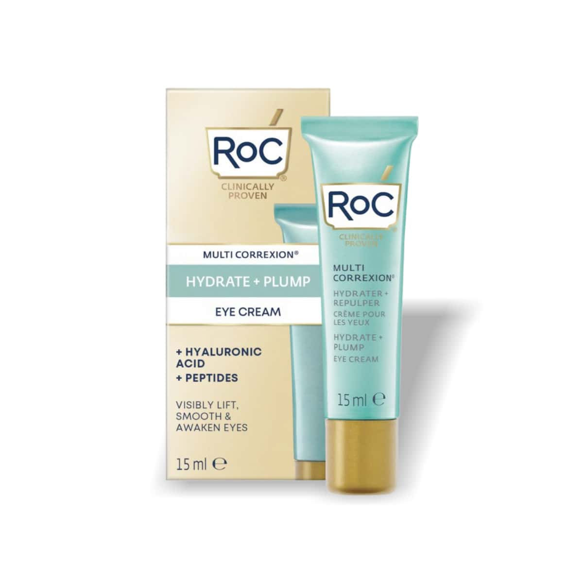 ROC Crema de ojos con gel hidratante y voluminizador Multi Correxion 15 ...