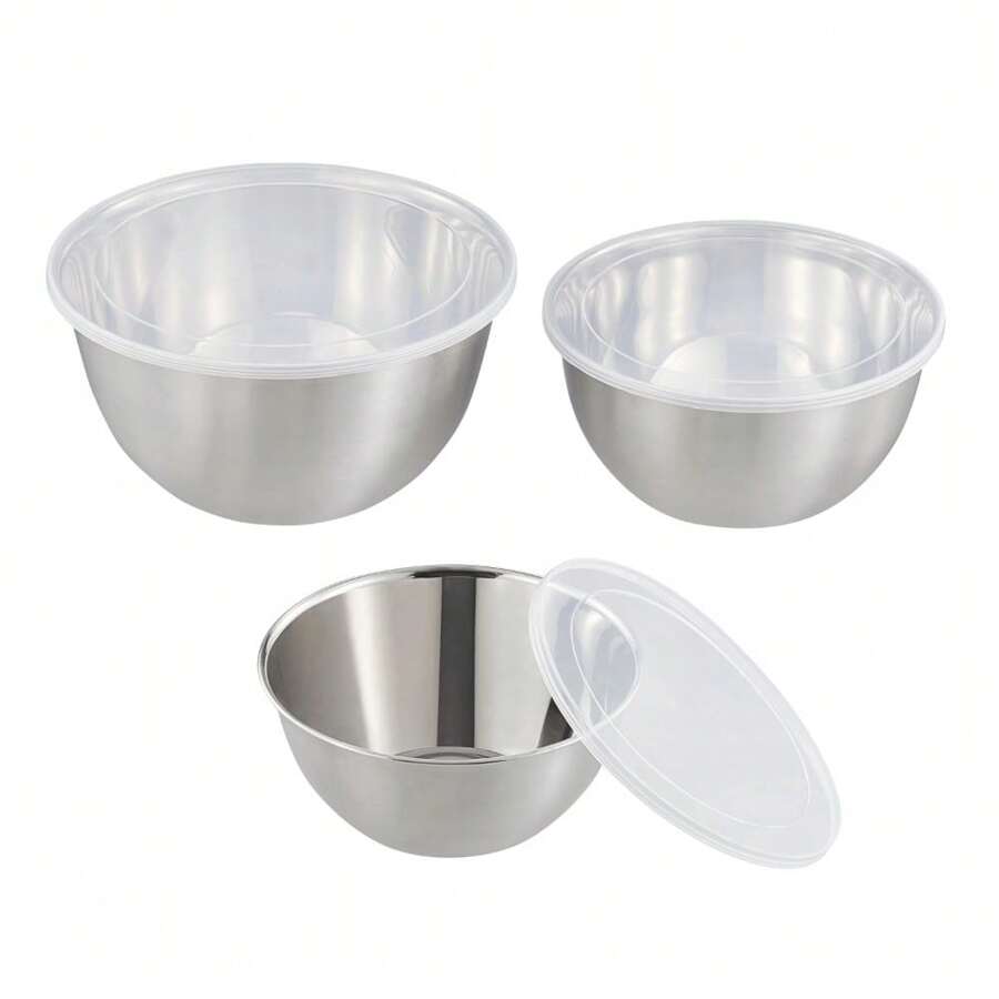 Mainstays 6-Piece Brushed Stainless Steel Mixing And Storage Bowl Set ...