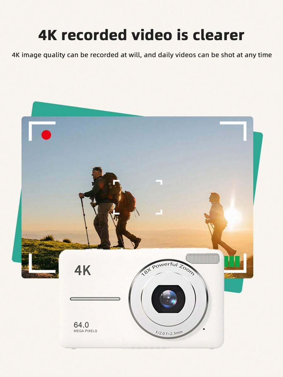 2025 New Best Seller 4K Pixel Retro Student High Definition Digital Camera, CCD Mirrorless ...