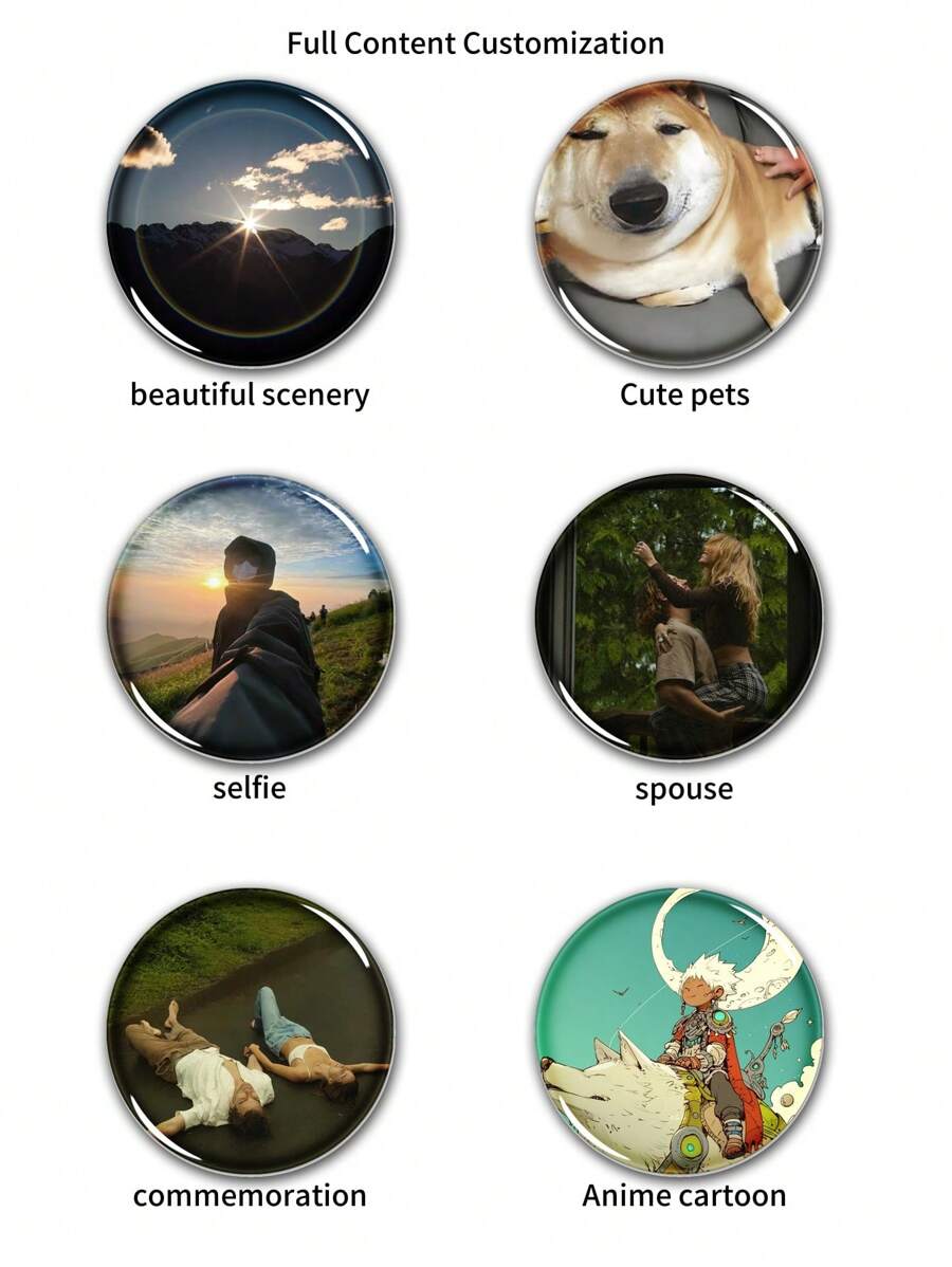 Customizable Round Creative Self-Customized Badge, Supports Text ...