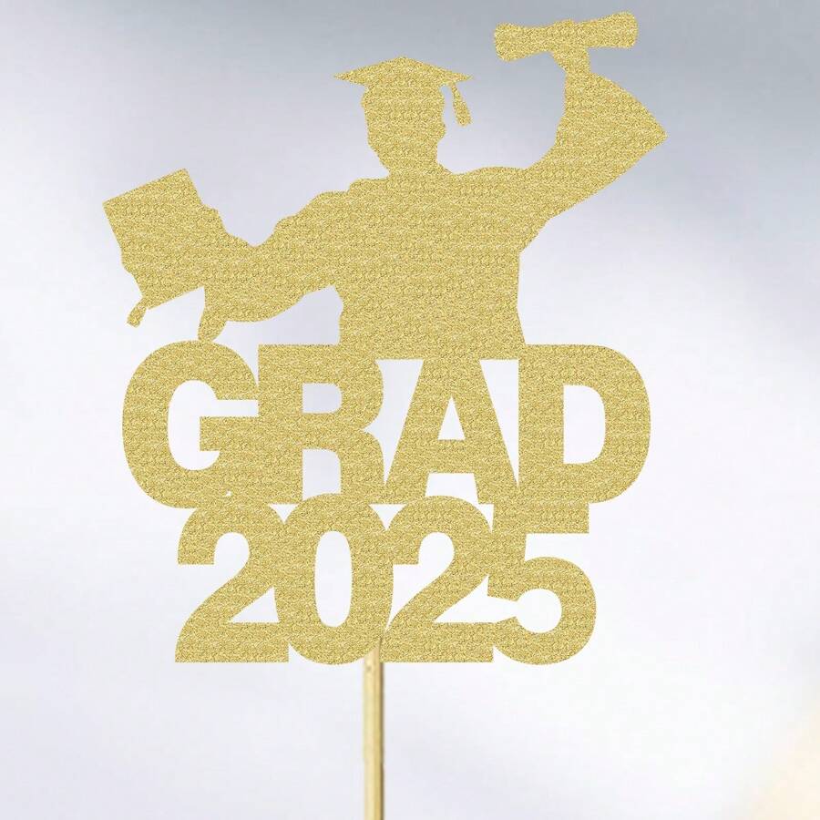 12Pcs Classe de 2025 Graduação Cupcake Toppers Glitter Grad Cap Bolo ...