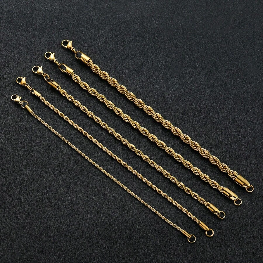 Twisted Cable Bracelets 2mm 4mm 6mm Stainless Steel 304, Various Width ...