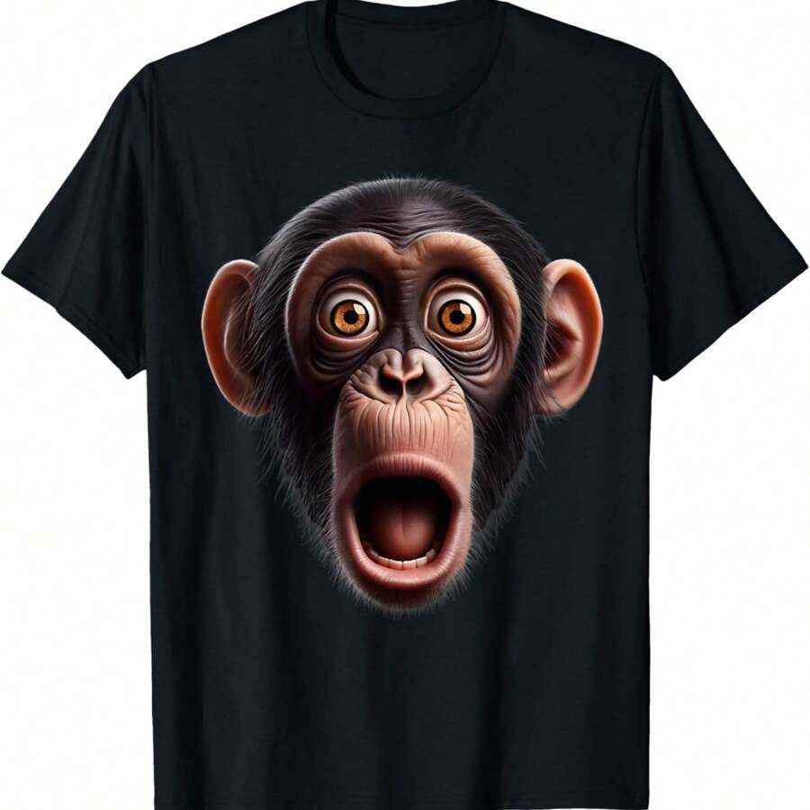 Funny Monkey Face Chimpanzee T-Shirt. | SHEIN USA