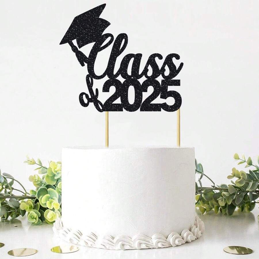 1Pc Class Of 2025 Cake Topper - Grad 2025 Cake Decorations, Congrats ...