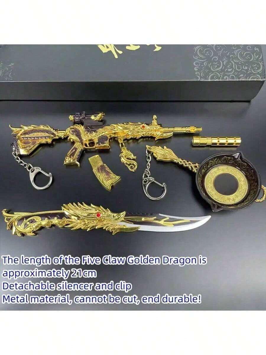 2025 New Peace Elites Golden Dragon 3pcs Set - Weapon Model Display ...
