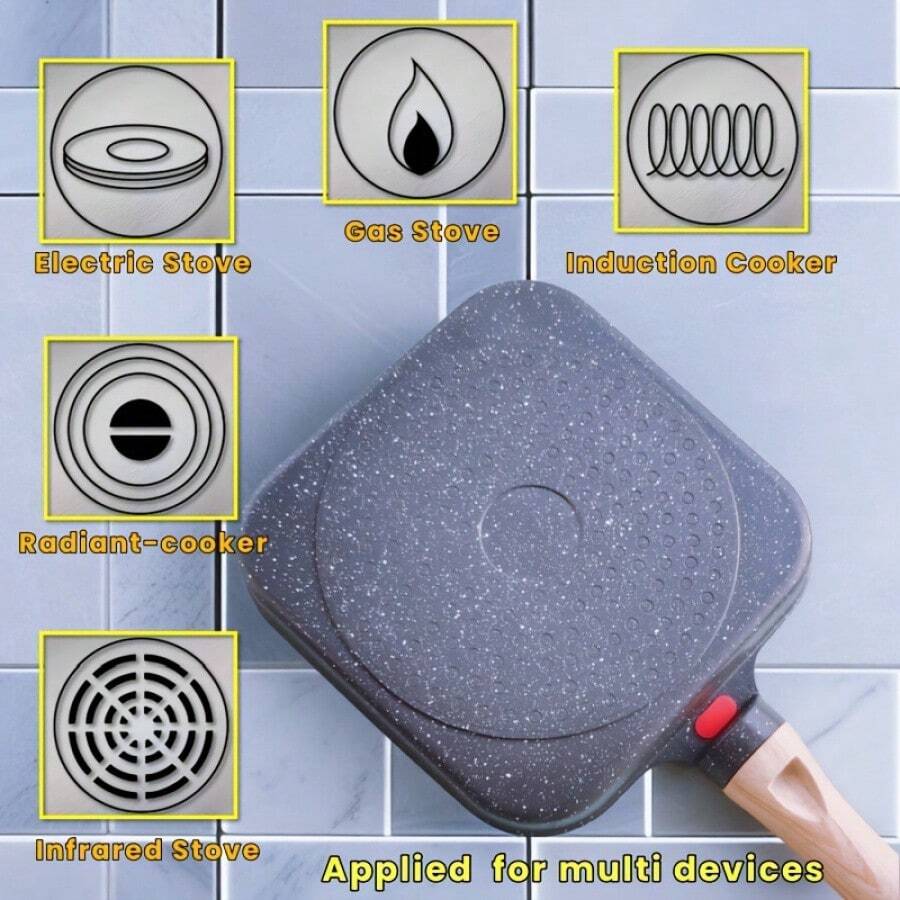 Compact 7.5" Non-Stick Granite Grill Pan - Perfect For Indoor Cooking ...