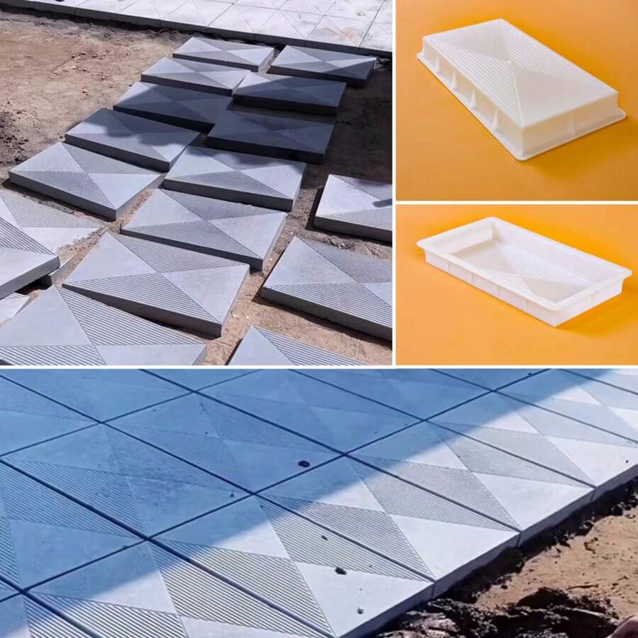 Paving Tile Mould, Modern Villa Patio Home Concrete Precast Plastic ...