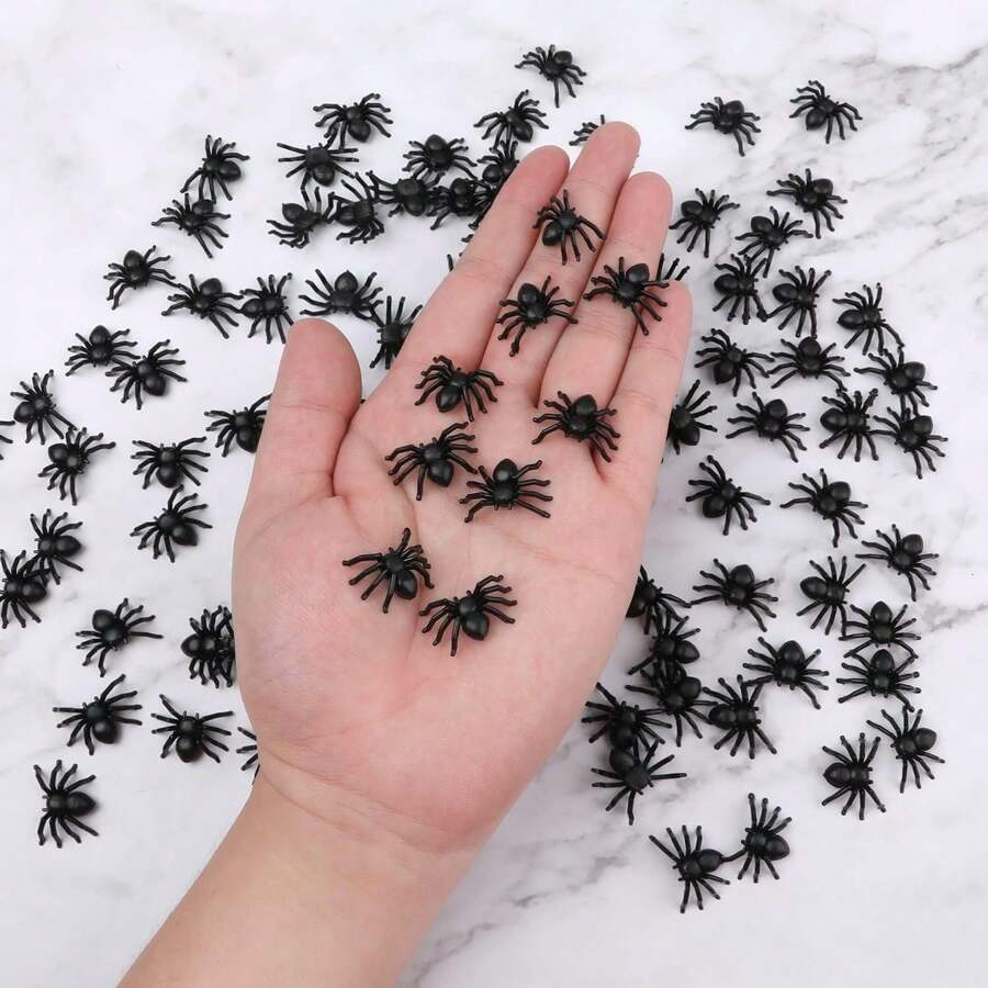 20PCS Small Realistics Plastic Spider Toys Black Fake Spider Toys ...