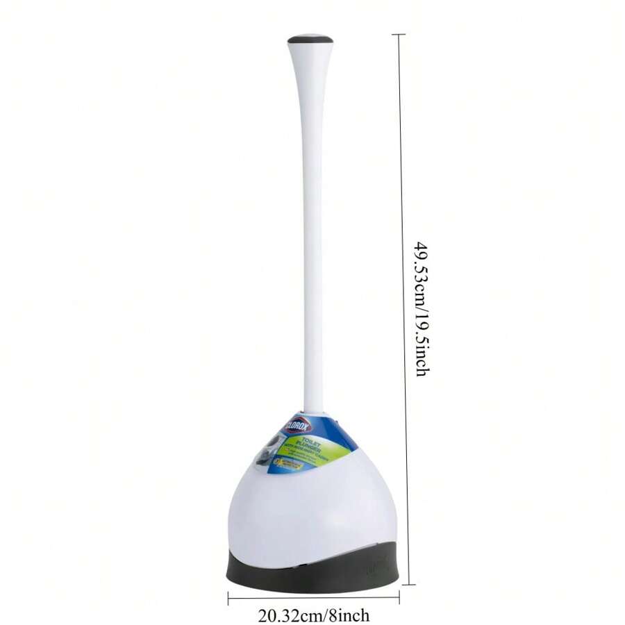 White Toilet Plunger And Storage Rack Combination, 19.5 Inches, Hidden ...