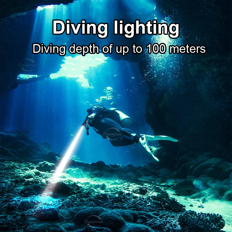 Newest Led Diving Flashlights Super Birght Underwater Lighting 100M ...