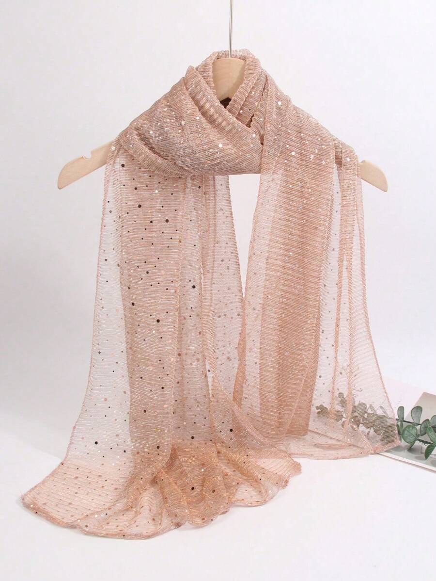 1pc Women's Lightweight Solid Color Sequin Bandana Scarf, Head Wrap ...