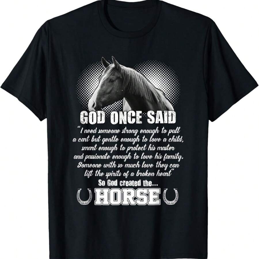 God Once Said - So God Created The Horse T-Shirt. | SHEIN USA