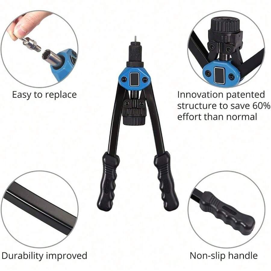 Hand Rivet Nut Tool, 13" Long Handles Hand Riveter Rivnut Tool Kit With ...