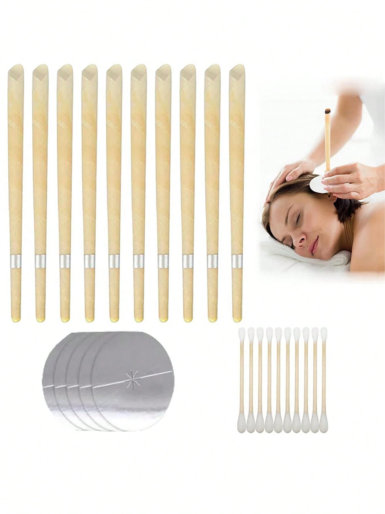 Ear Candles, 10 Pcs Natural Beeswax Ear Candles Kit, Beeswax Hopi Ear ...