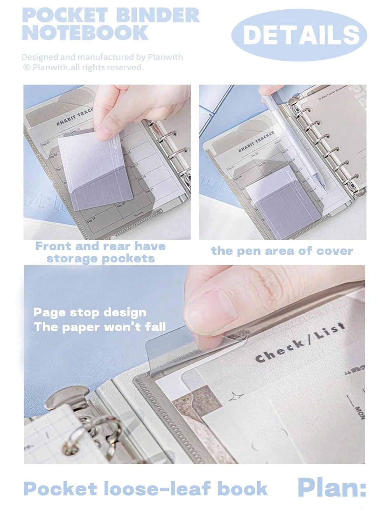 Planwith Pocket Loose Leaf Notebook Removable A7 Portable Memory Mini ...