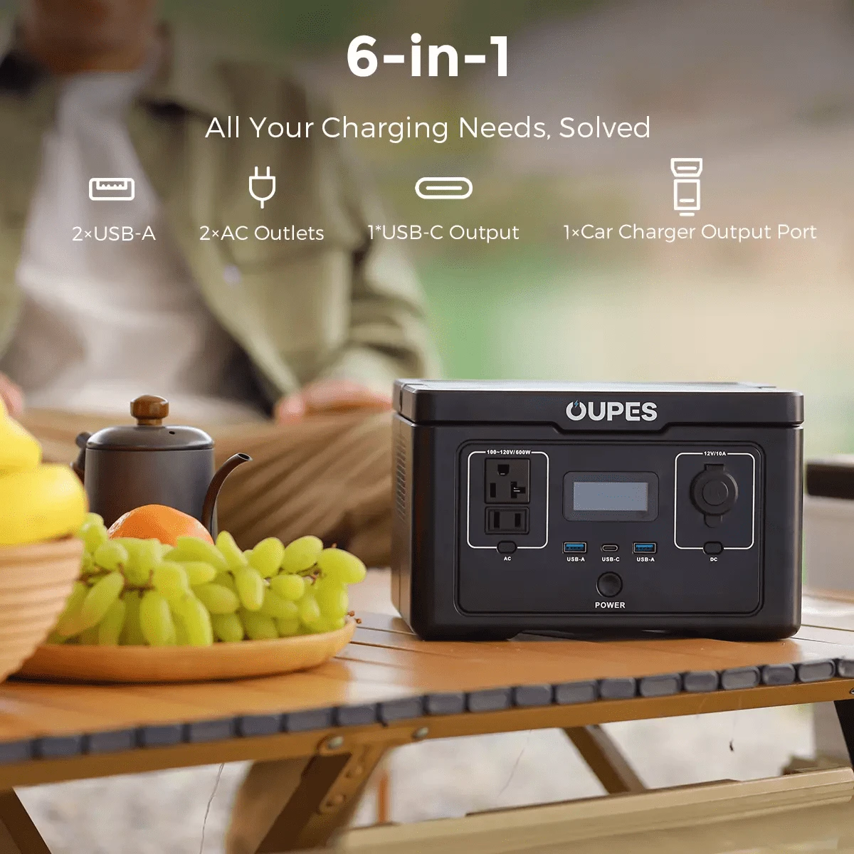 OUPES OUPES Exodus 600 Portable Power Station 600W, 256Wh Solar Powered ...