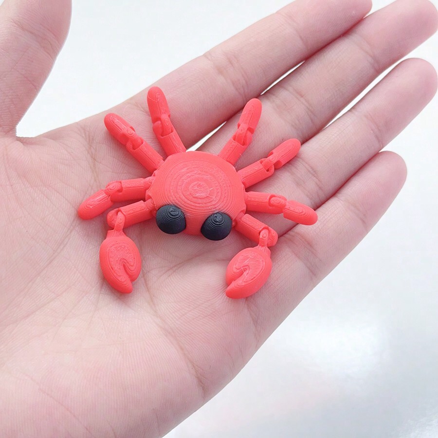 1pc 3D Printed Cute Movable Crab Model, Plastic Animal Figurine With ...