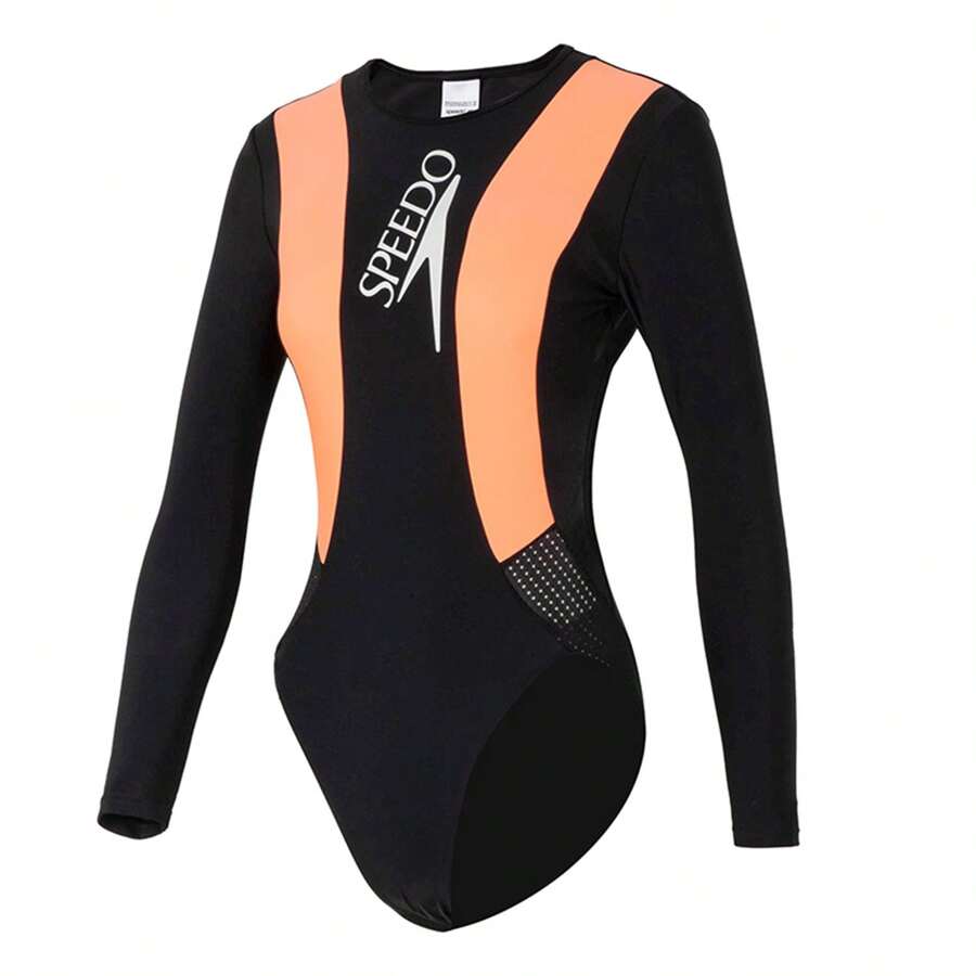 Speedo Women Long Sleeve One-Piece Swimsuit, Outdoor Beach Vacation ...