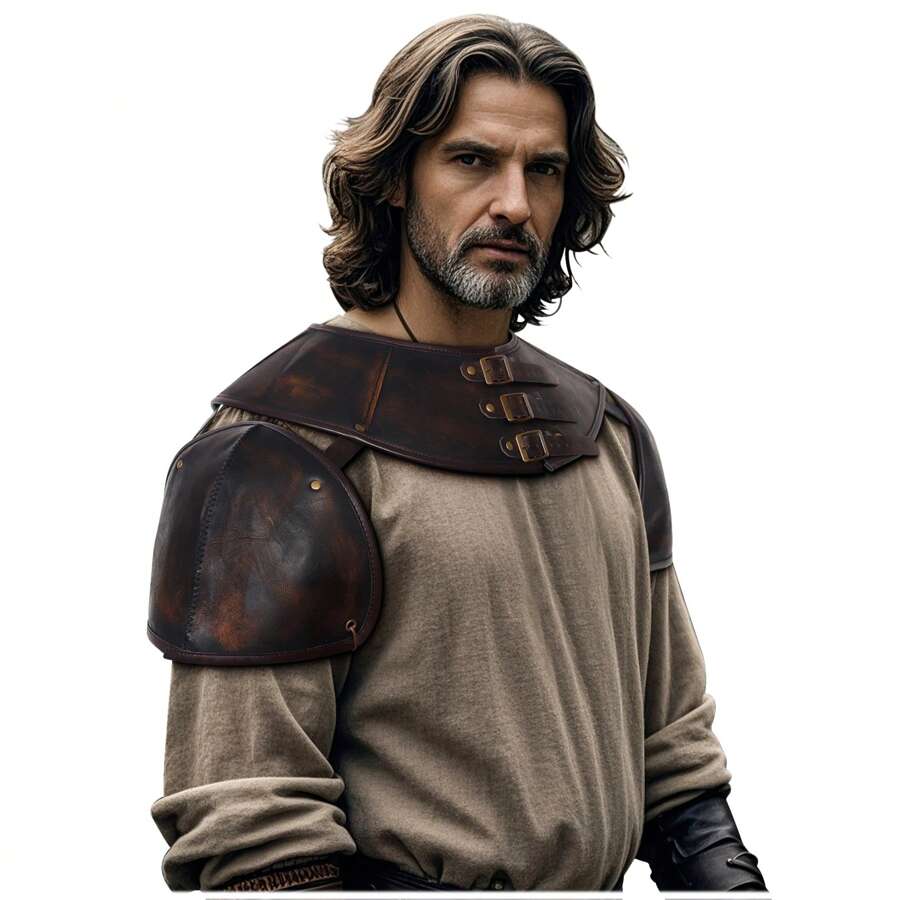 Steampunk Shoulder Armor For Men Adjustable Faux PU Leather Shoulder ...