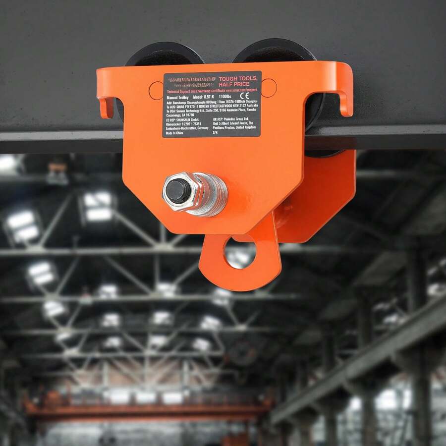 SKYSHALO Manual Trolley, Push Beam Trolley With Dual Wheels, Adjustable ...